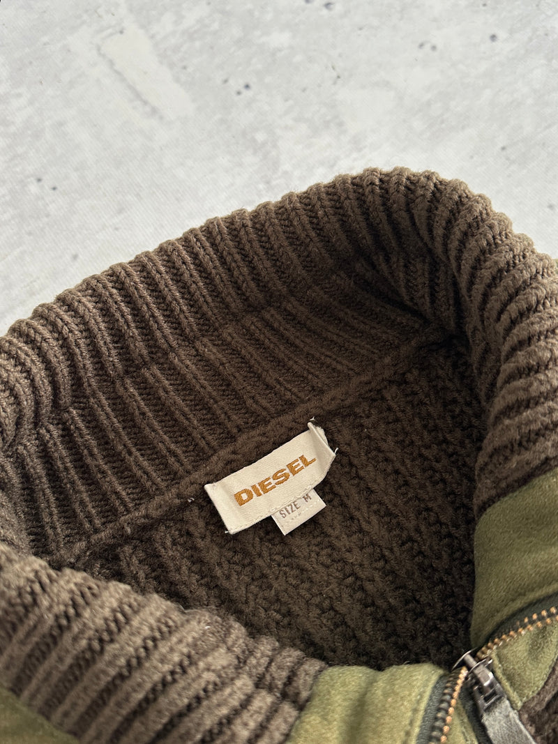 Diesel Wool Chunky Knit Zip Up Jumper (S) – Smooth Cactus